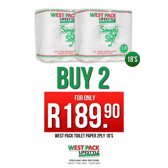 West Pack Lifestyle in Boksburg | January Catalogues & Specials | Tiendeo